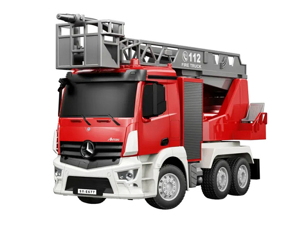 Радиоуправляемая пожарная машина Double Eagle Mercedes-Benz ANTOS 1/26 2.4G брызгает водой RTR ...