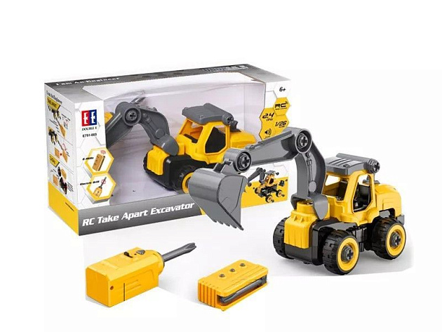 Радиоуправляемый экскаватор Double Eagle, разборный с отверткой 1/26 2.4G RTR - E751-003 ...