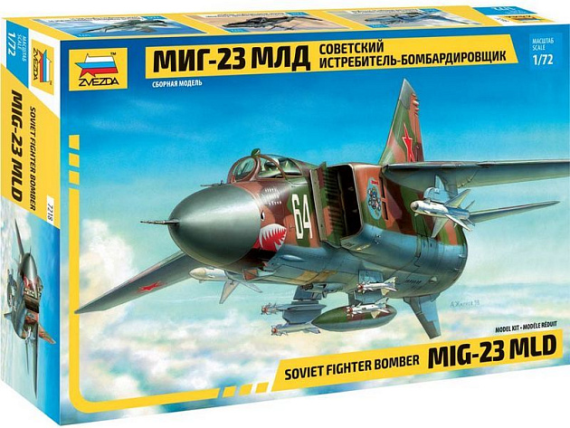 Сборная модель ZVEZDA Советский истребитель-бомбардировщик МиГ-23МЛД, 1 ...